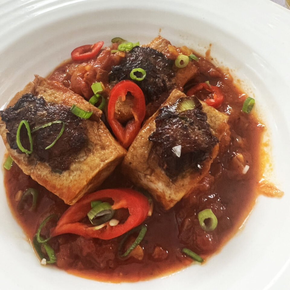 Vietnamese Pork Stuffed Tofu with Tomato Sauce - THE CURRY GUY