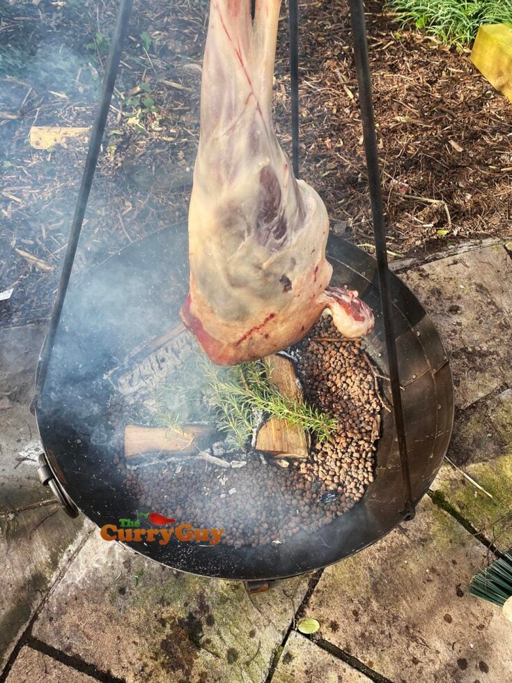 Smoked Leg of Lamb Over Fire | The Curry Guy