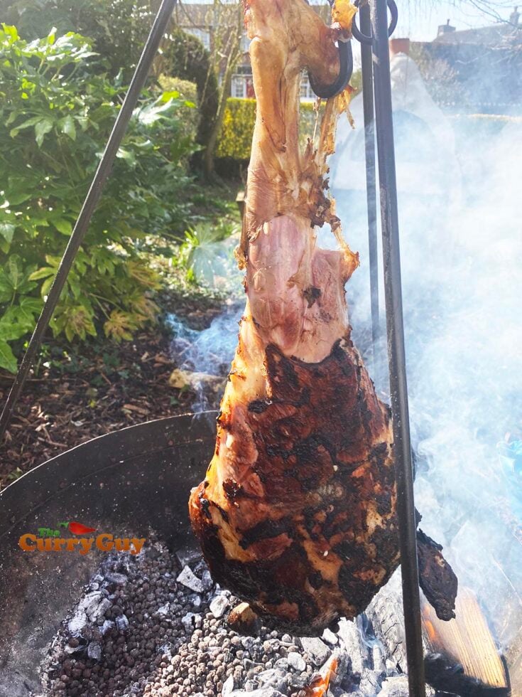 Smoked Leg of Lamb Over Fire | The Curry Guy