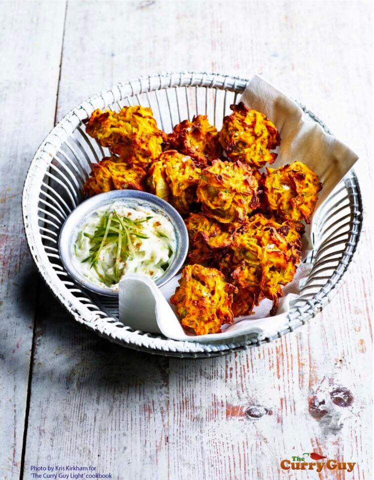 Baked Onion Bhajis | Low Fat Onion Bhajis | The Curry Guy